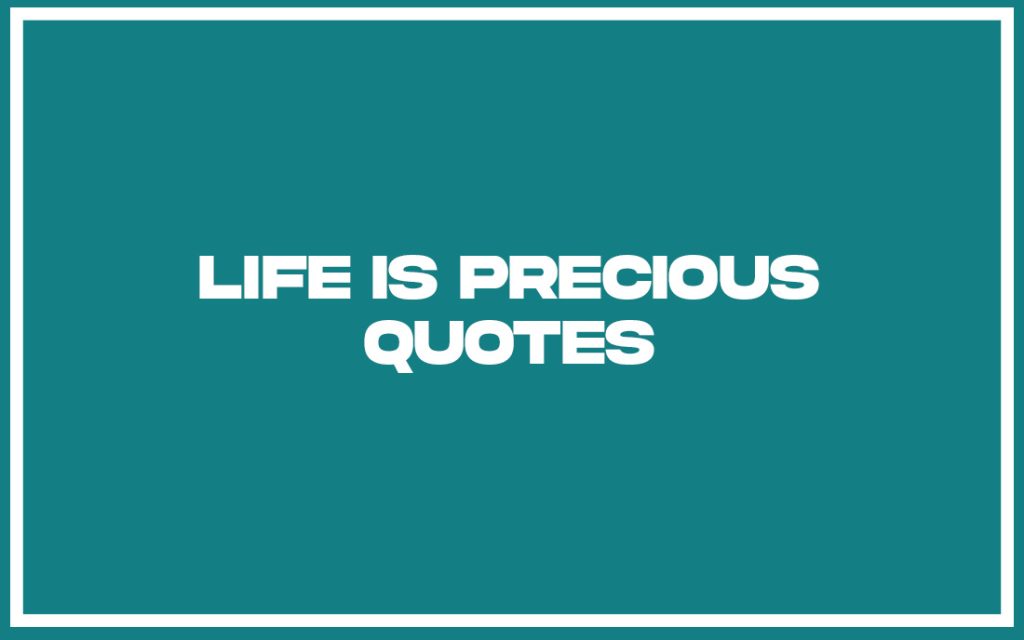 110+ Life Is Precious Quotes (with Commentary) - Burning For Success