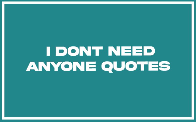 151 Best I Dont Need Anyone Quotes (with Commentary) - Burning For Success