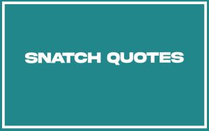 151 Best Snatch Quotes (with Commentary) - Burning For Success