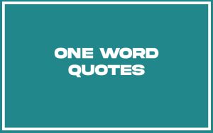 151 Best One Word Quotes (with Commentary) - Burning For Success